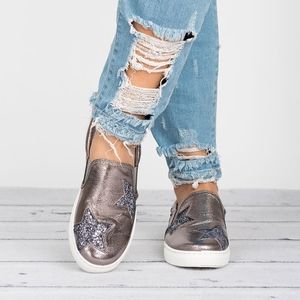 SunnyMia | Shoes | Sale Pewter Metallic Star Sneakers London52 | Poshmark
